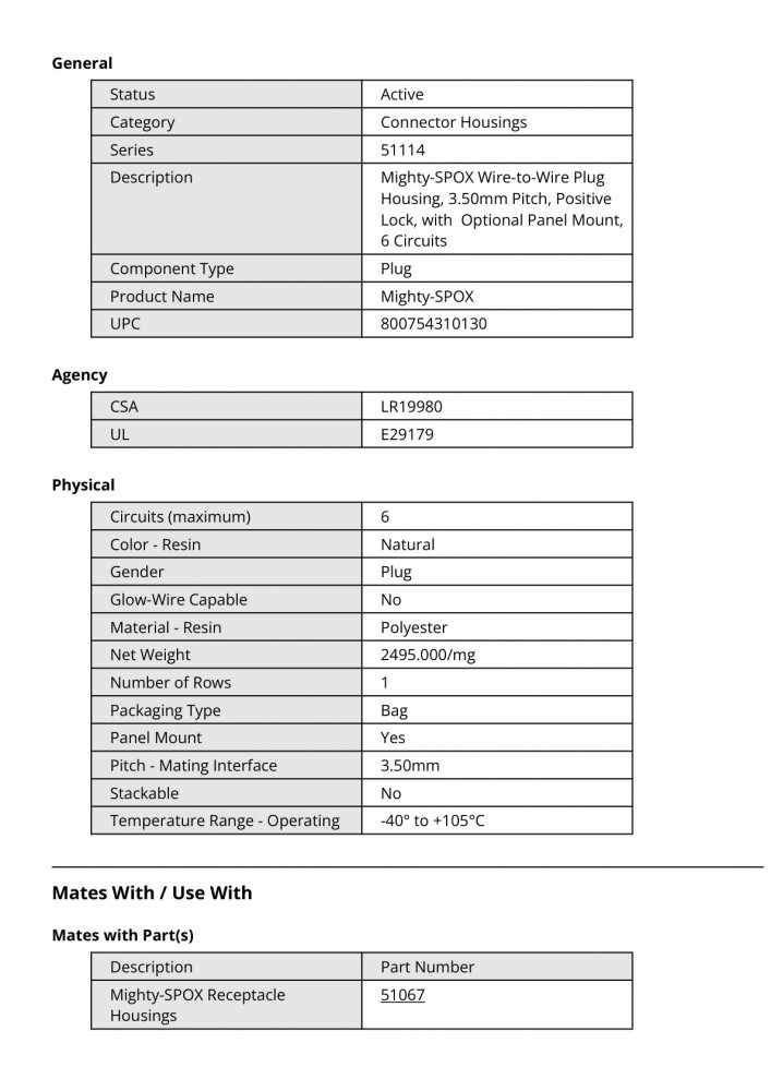 Molex 511140600 technical document image, page 2
