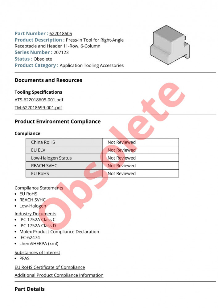 Tooling document preview, page 1