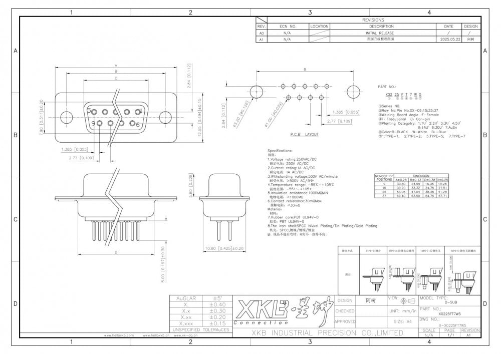 X0225FT7W5 technical drawing preview