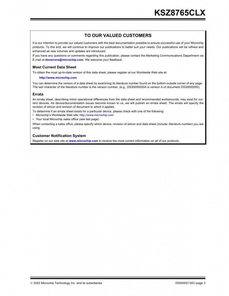 KSZ8765 datasheet page 3