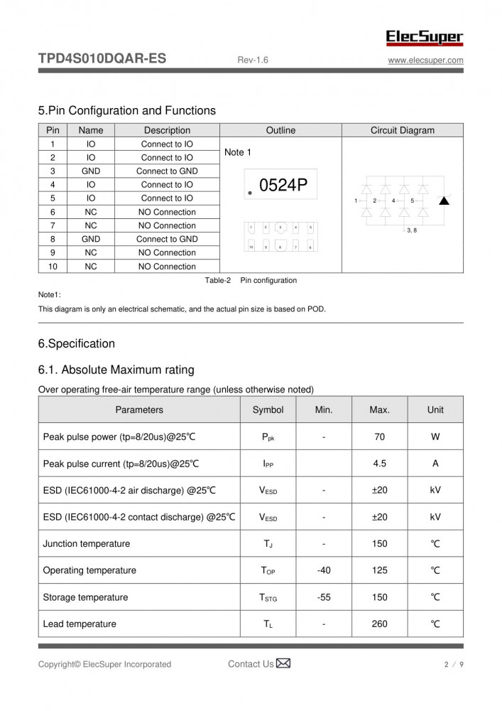 TPD4S010DQAR-ES datasheet page 2