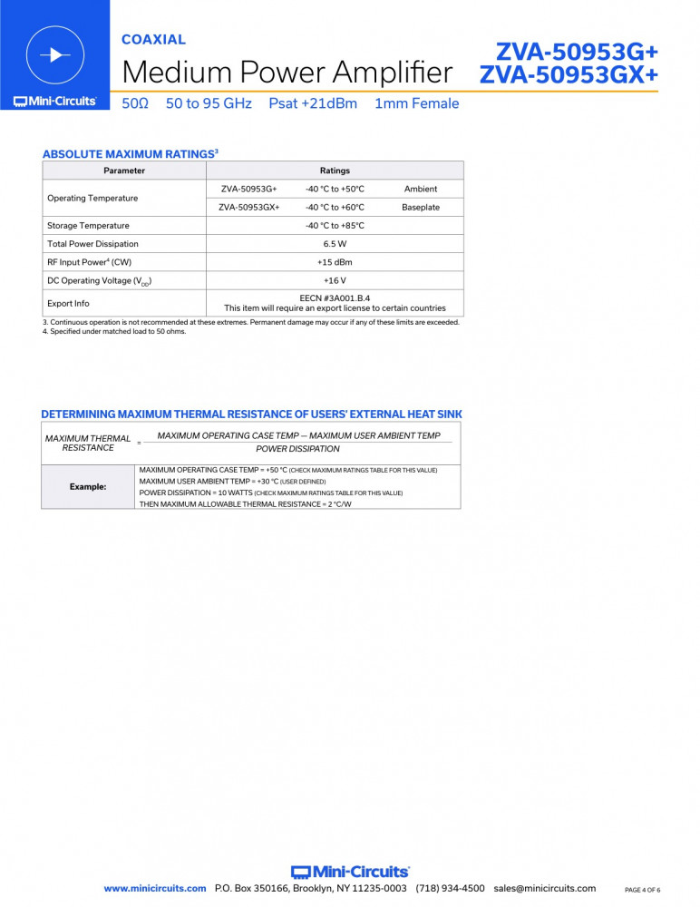 ZVA-50953GX+ technical document page 4