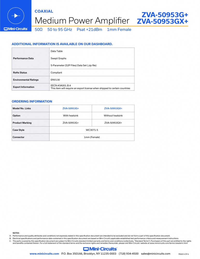 ZVA-50953GX+ technical document page 6