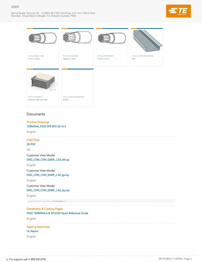 TE Connectivity 52409 technical document page 5