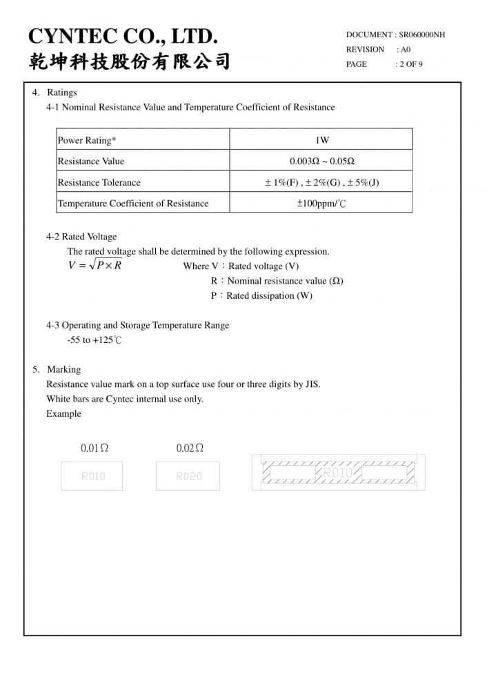 Cyntec RL3720WT-R040-FNH datasheet page 2