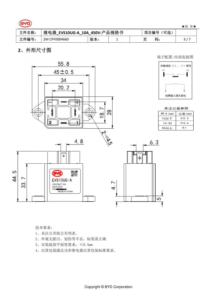 EVS10UG-A datasheet page 2