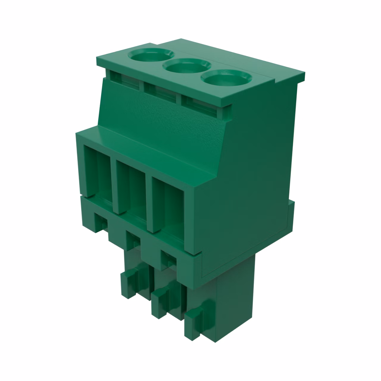 3.50mm Pitch Eurostyle Vertical Plug, Front Wire Entry, Green Housing, Gold (Au) Plated, 3 Circuits for sale