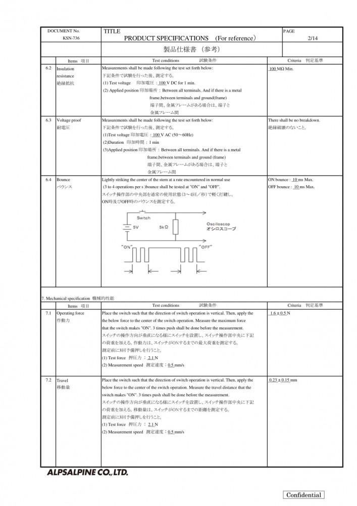 SKSNLPE010 specification document page 2