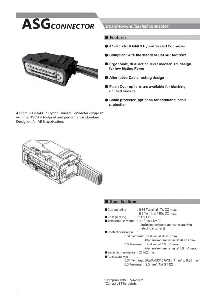 JST ASG connector documentation page 1