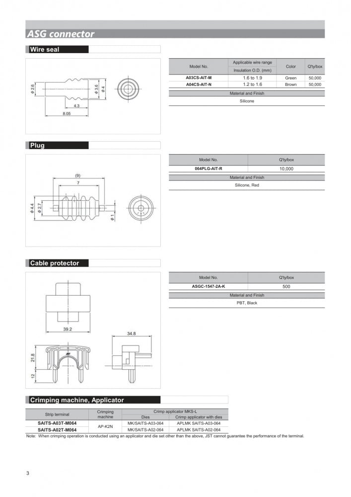 JST ASG connector documentation page 3