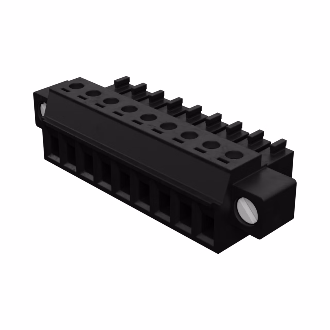 3.81mm Pitch Eurostyle Horizontal Plug, with Retention Screws and Reverse Imprinting, Gold (Au) Plated, Black, 9 Circuits for sale