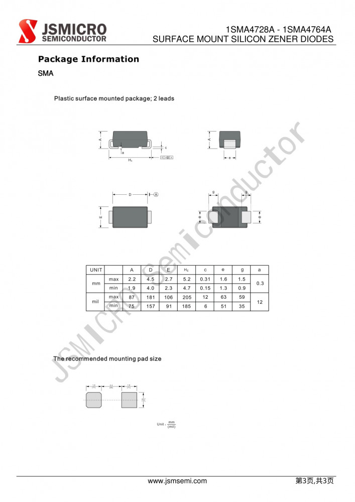 1SMA4742A datasheet page 3