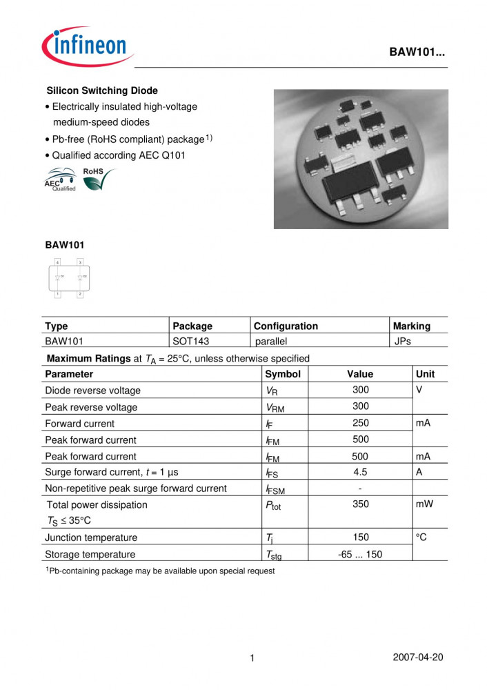 BAW101 technical document page 1