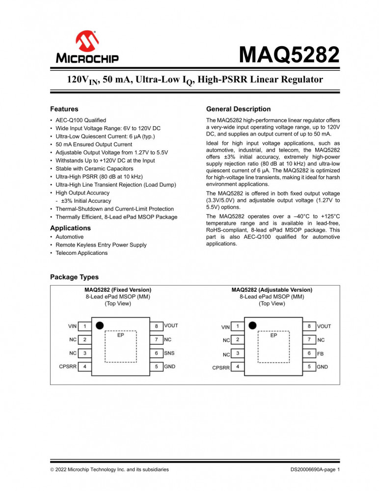 MAQ5282 technical document page 1