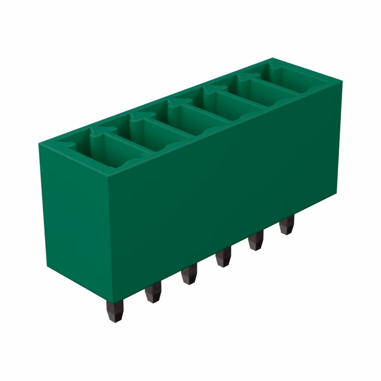 3.50mm Pitch Eurostyle Vertical PCB Header, Green Housing, 6 Circuits for sale