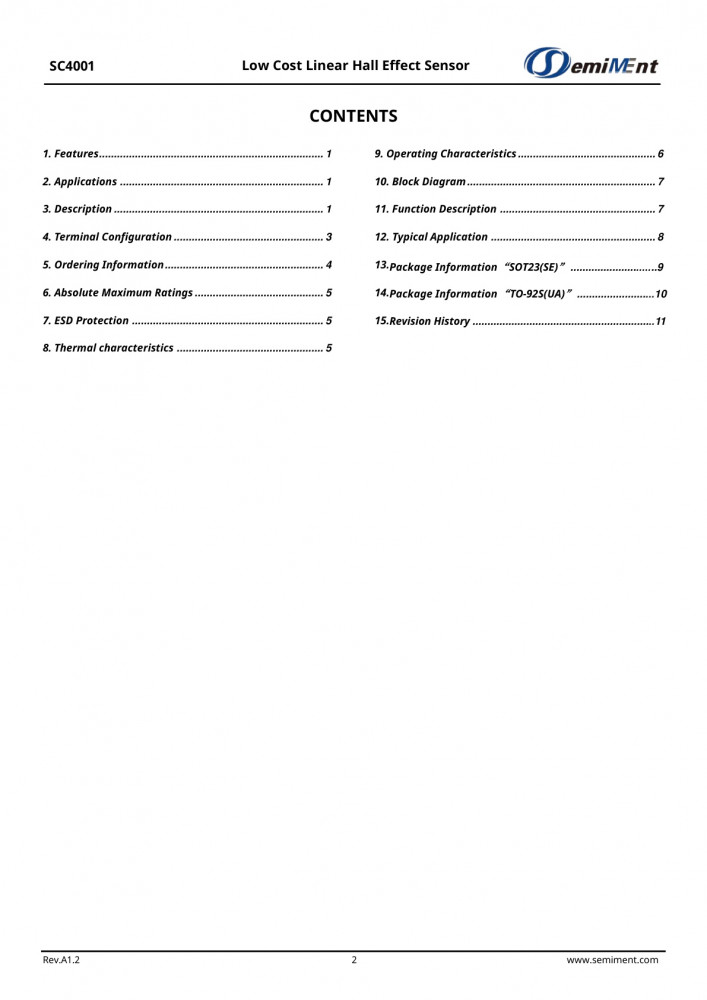 SC4001 datasheet page 2