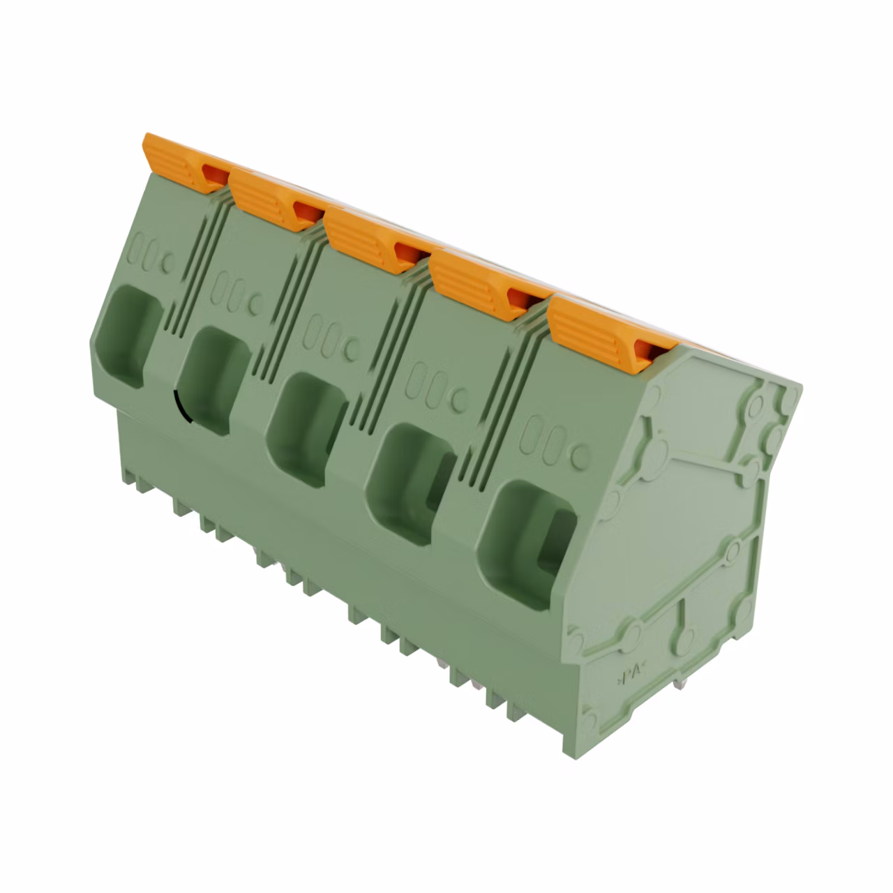 15.00mm Pitch Lever Activated Fixed Mount PCB Terminal Block, 35° Wire Entry, Left Rear Terminal, 5 Circuits for sale
