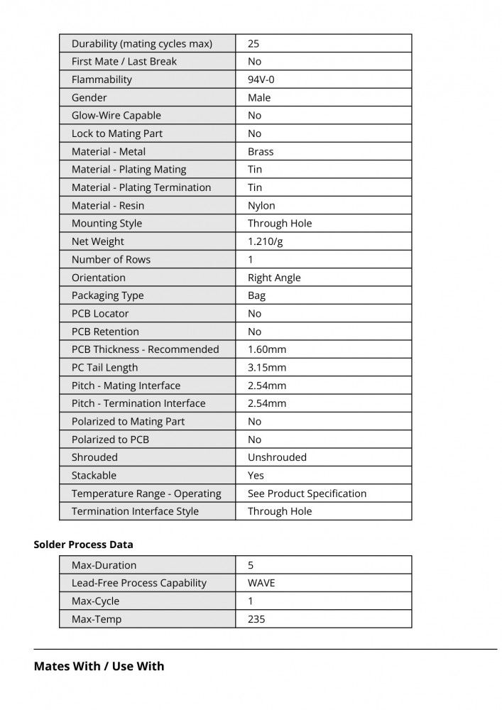 MOLEX 22052151 technical document page 3