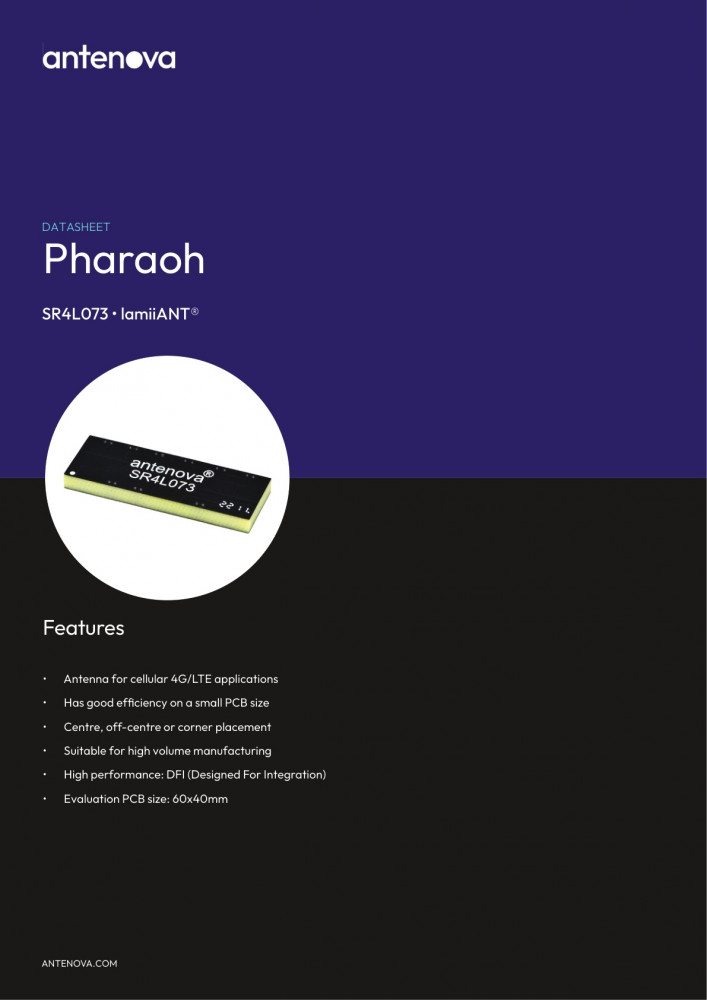 Pharaoh SR4L073 datasheet page 1