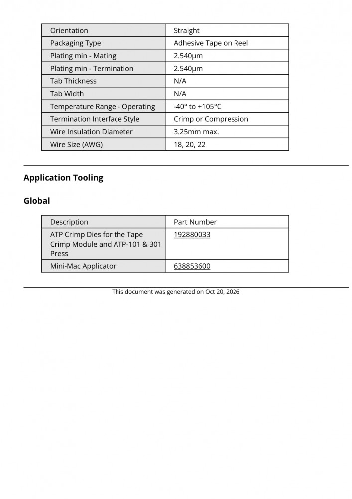 Product document page 3 for MOLEX 190390029