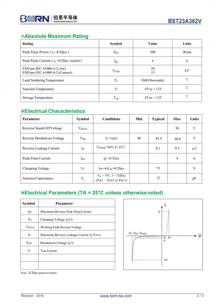 BST23A362V datasheet page 2