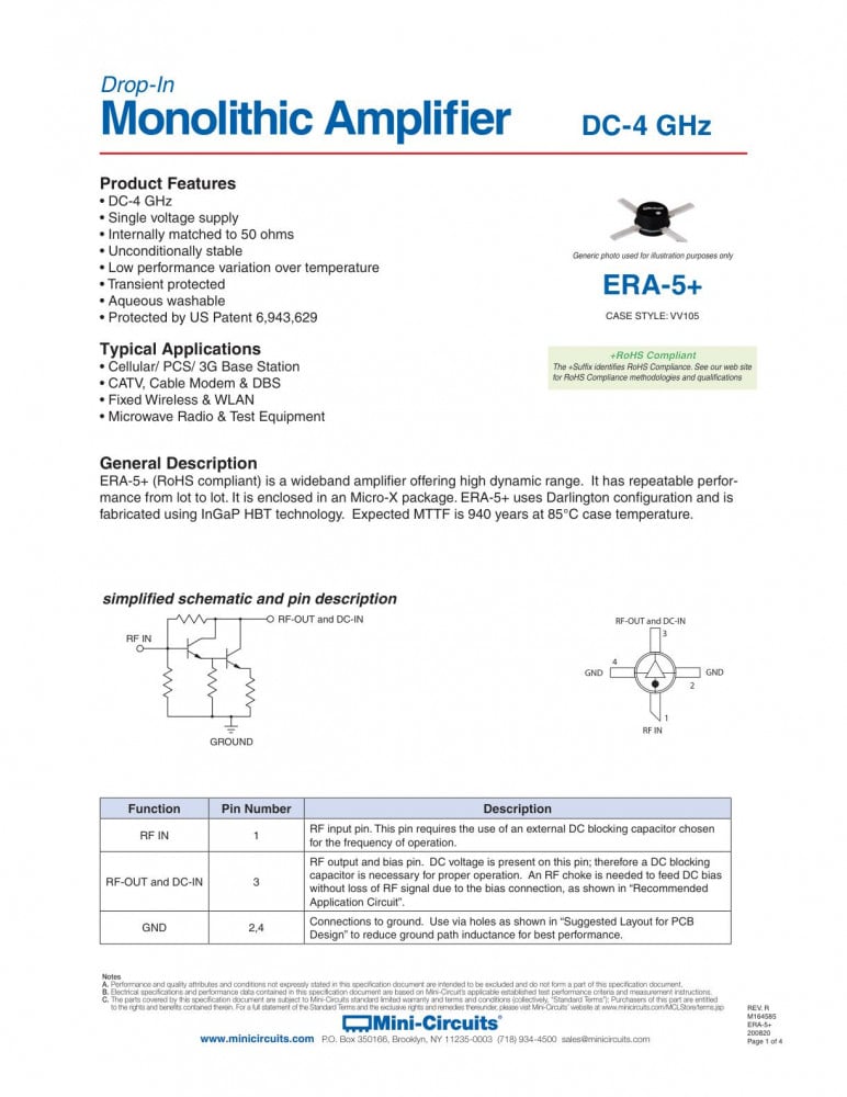 ERA-5+ datasheet page 1