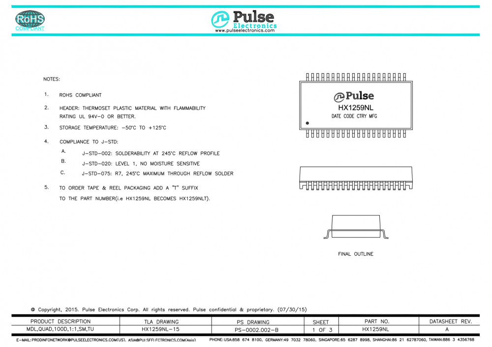 HX1259NLT datasheet page 1
