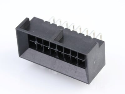 Micro-Fit BMI Header, Surface Mount Compatible, Dual Row, Right-Angle, without Snap-in Plastic Peg PCB Lock, 22 Circuits, 5.08µm Matte Tin (Sn) Plating
