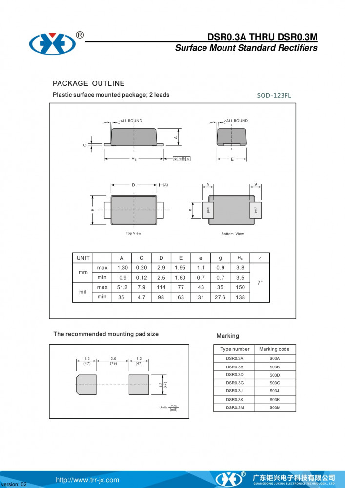 JUXING DSR0.3M datasheet page 3