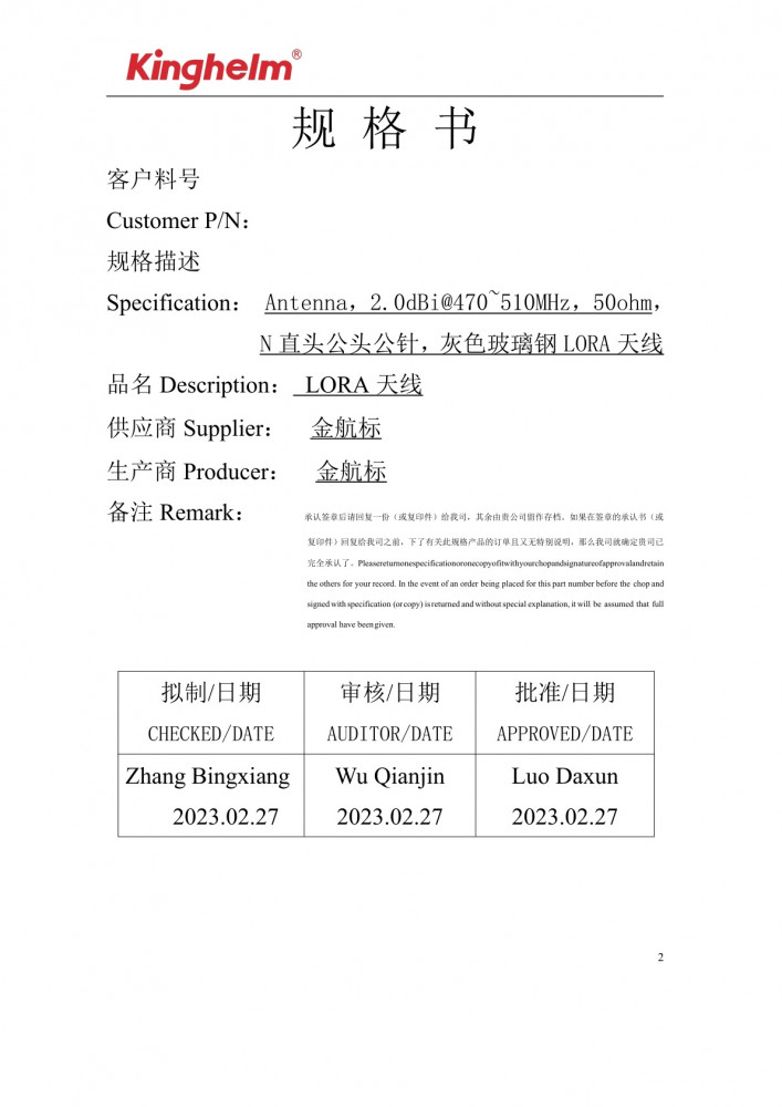 KH-BLG-LORA-WZ approval document page 2