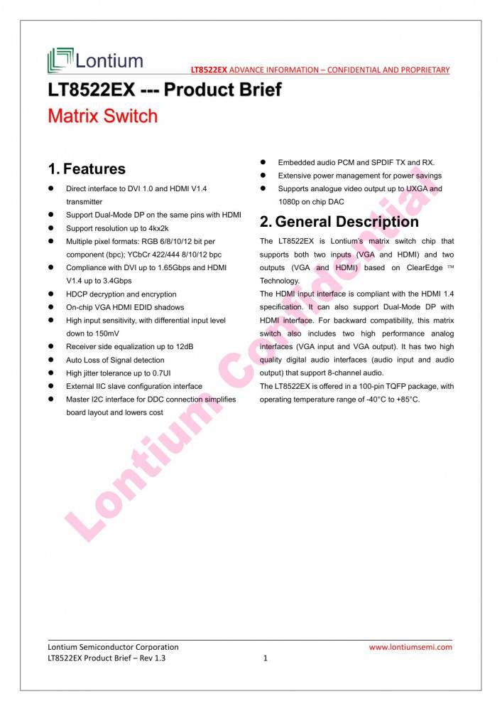 LT8522EX document page 1