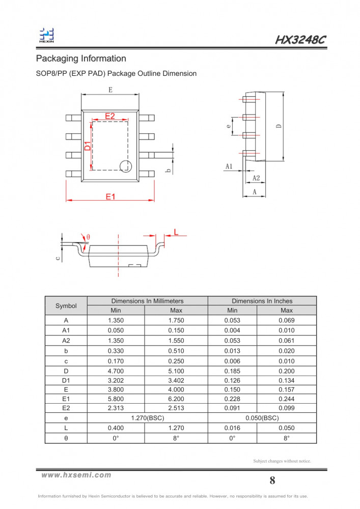 HX3248C-AGC datasheet page 8