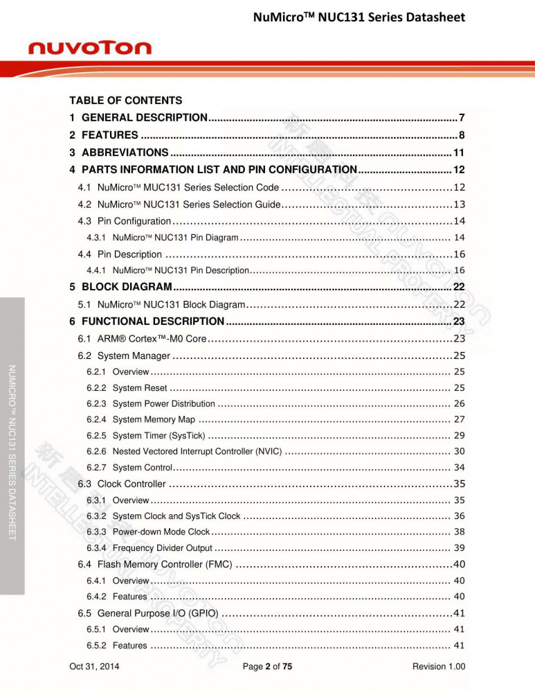 NUC131 Series datasheet page 2