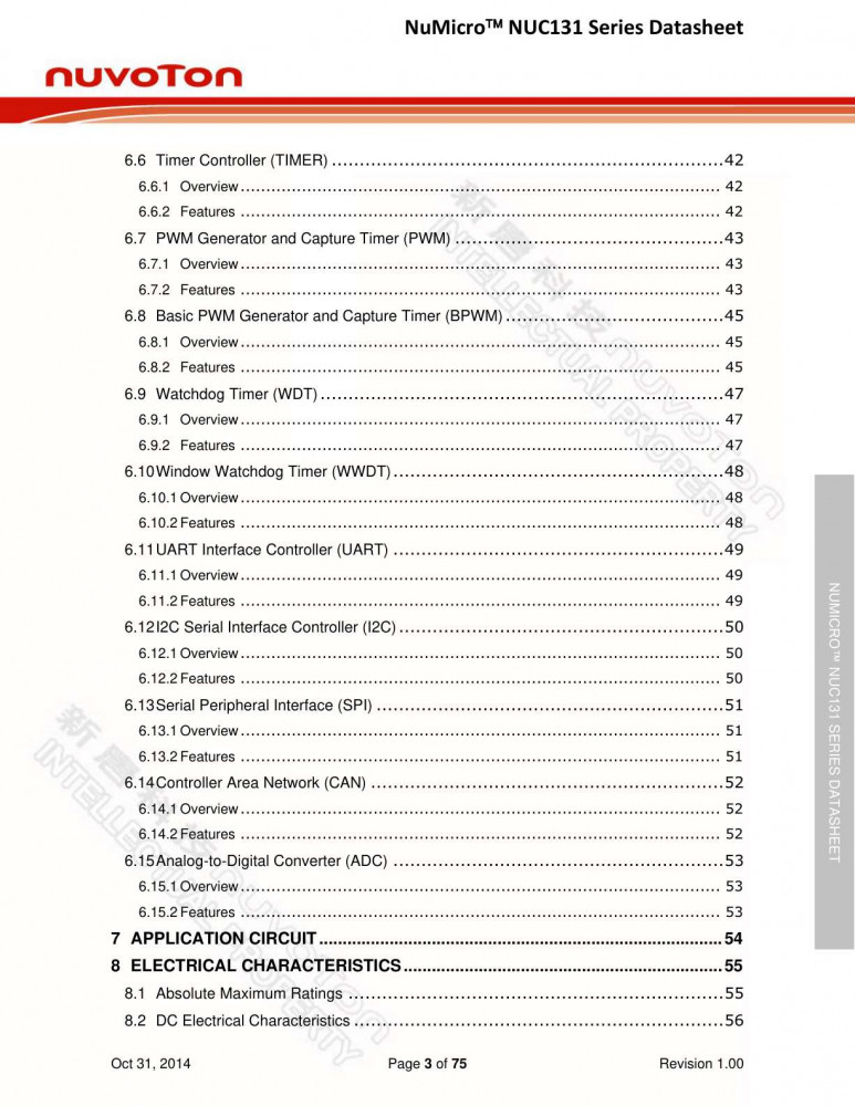 NUC131 Series datasheet page 3