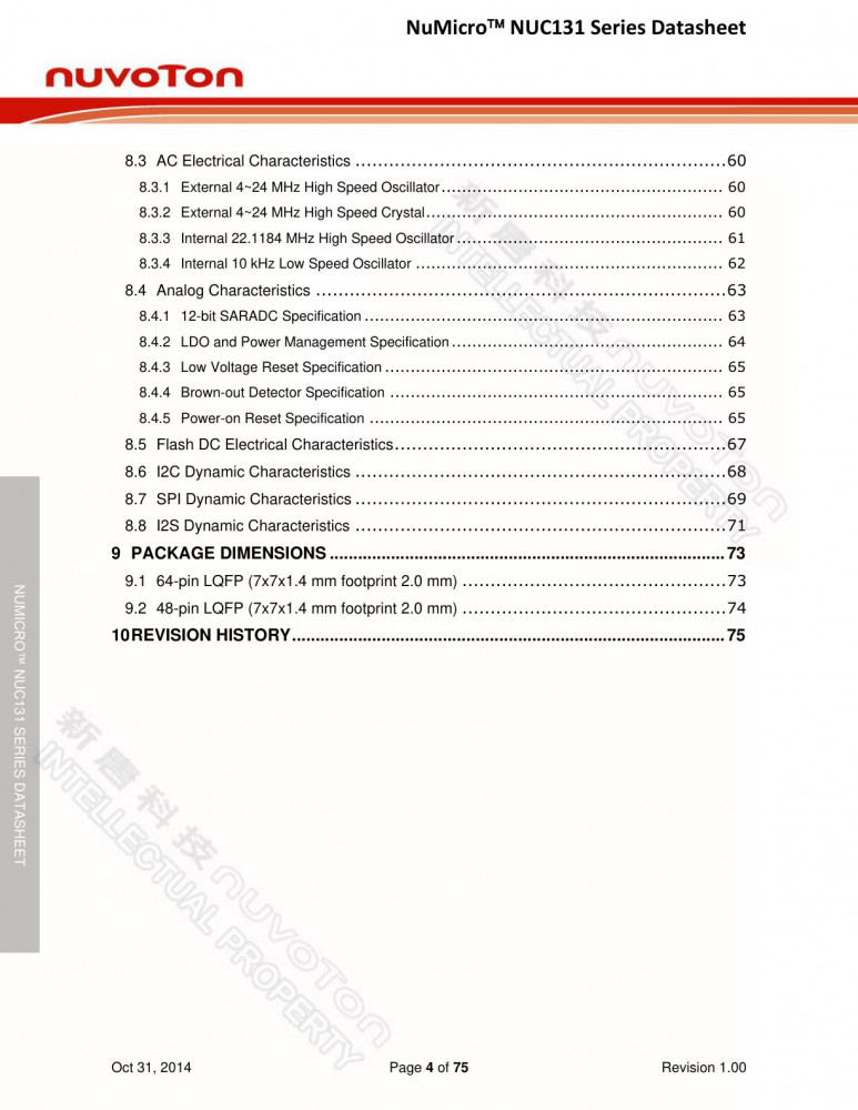 NUC131 Series datasheet page 4