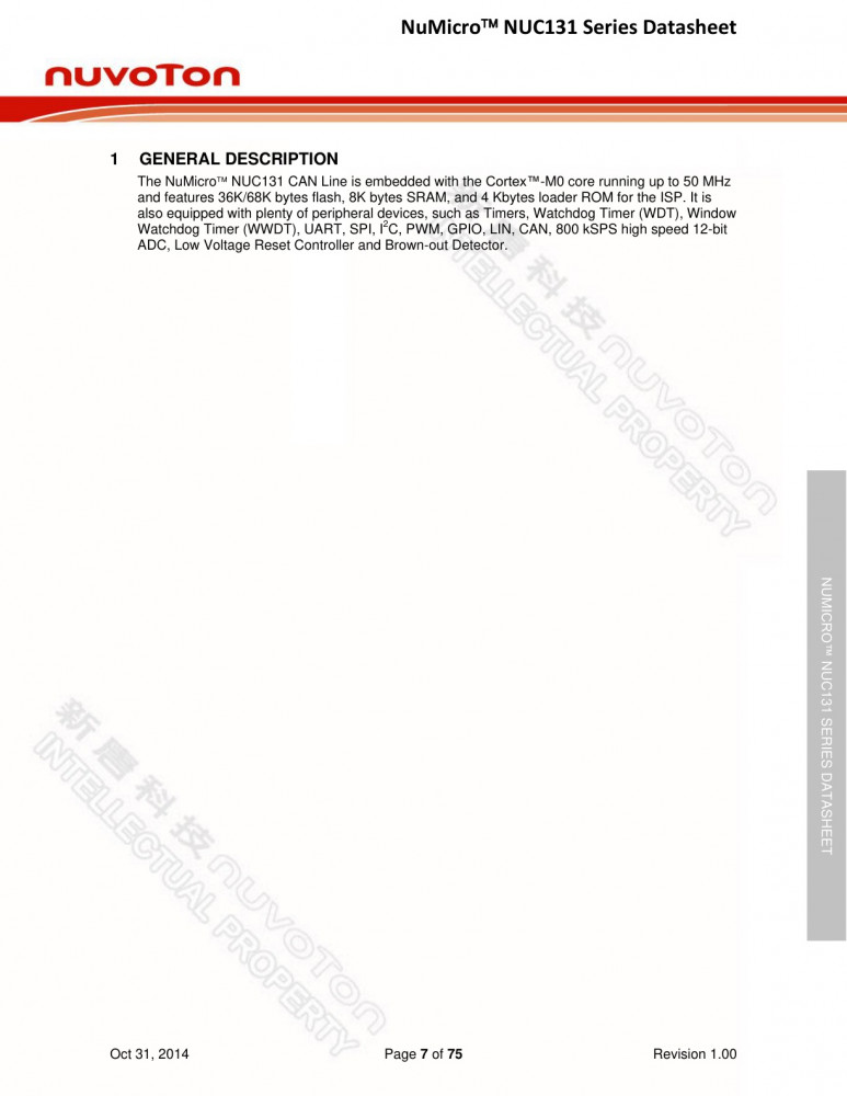 NUC131 Series datasheet page 7