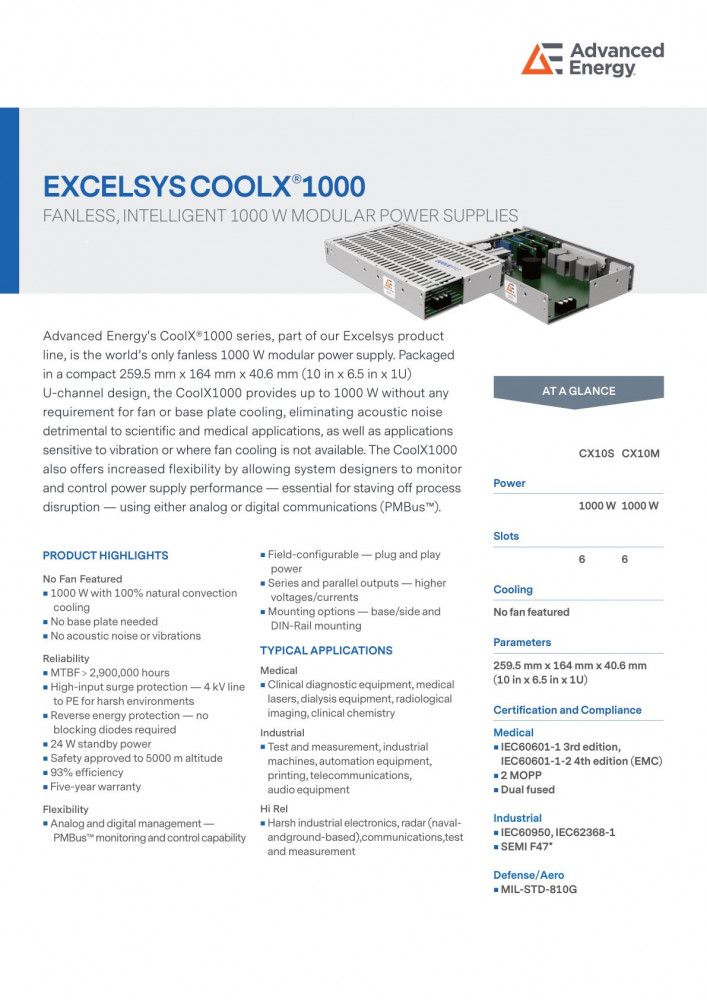 CoolX1000 technical document page 1