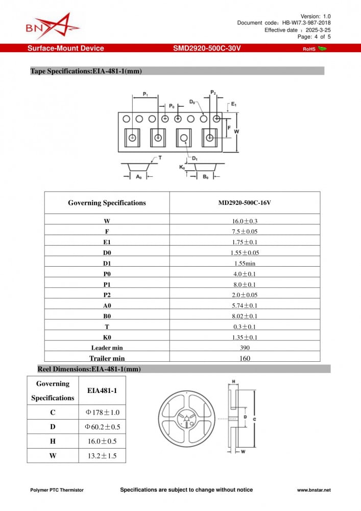 BNstar SMD2920-500C-30V datasheet page 4