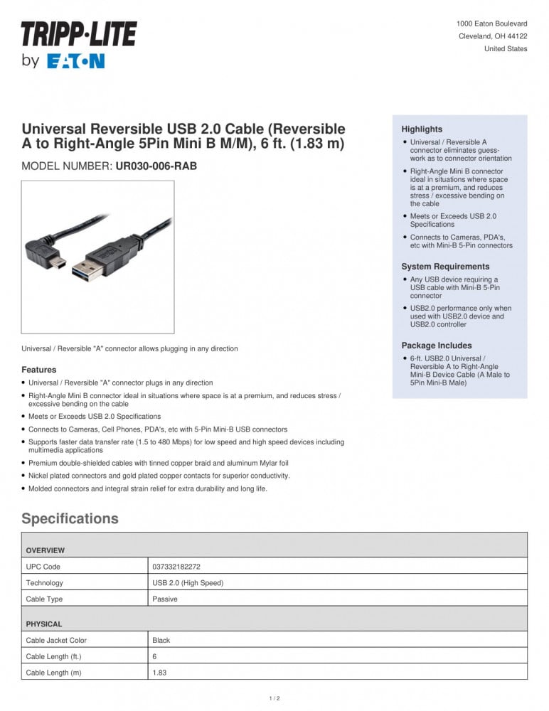 UR030-006-RAB technical document page 1