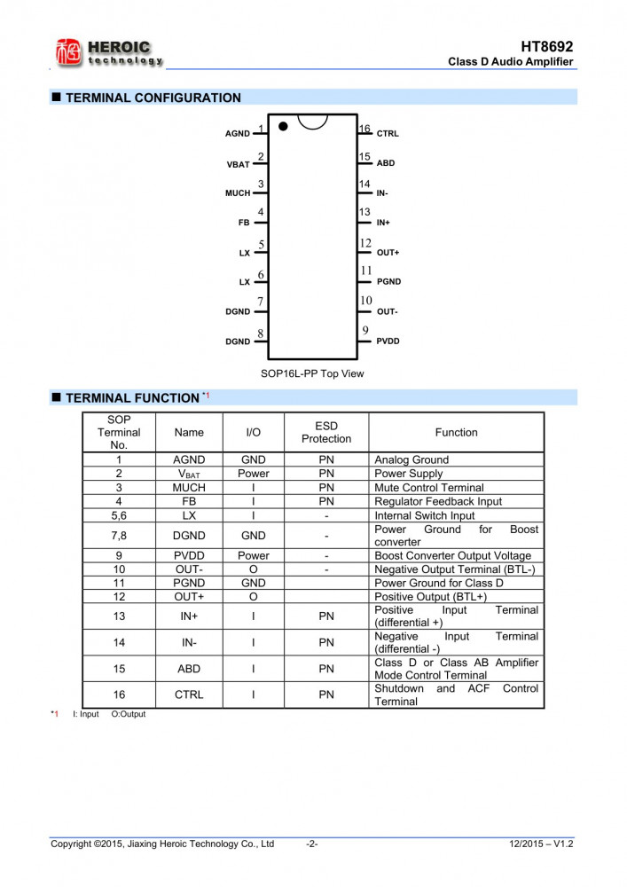 HT8692 datasheet page 2 preview