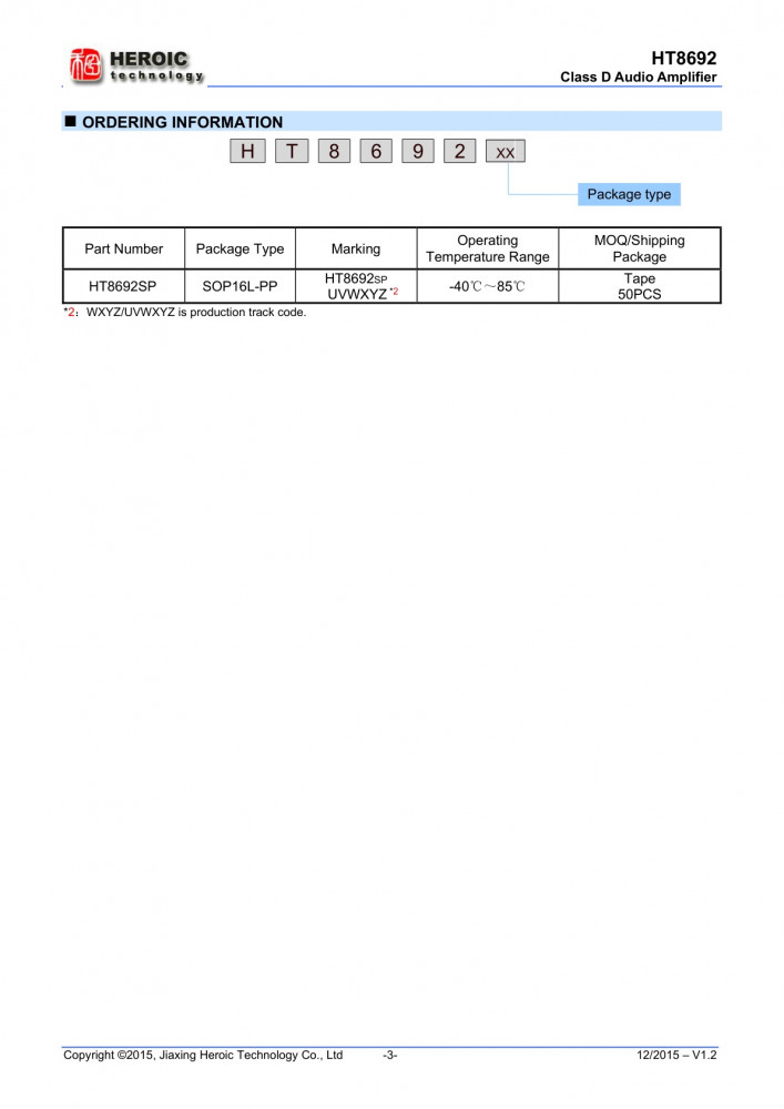 HT8692 datasheet page 3 preview
