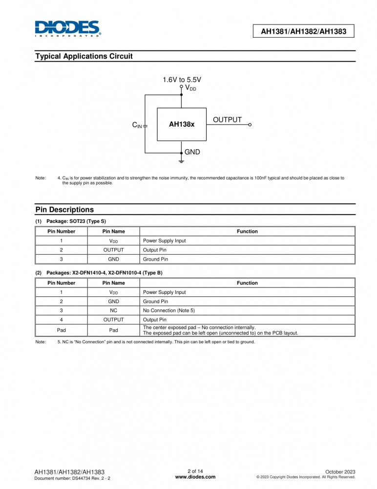 AH1382-SA-7 datasheet page 2