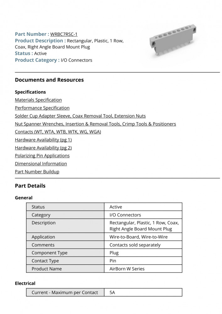 WRBC7RSC-1 technical document page 1