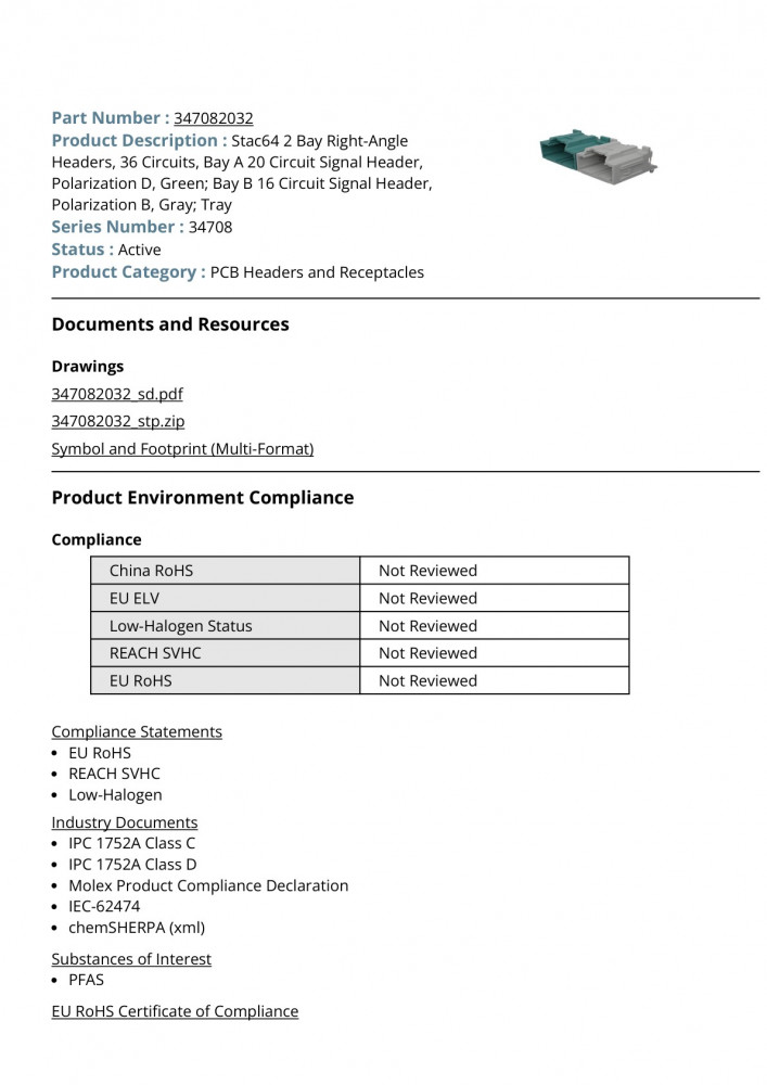 MOLEX 347082032 drawing preview, page 1