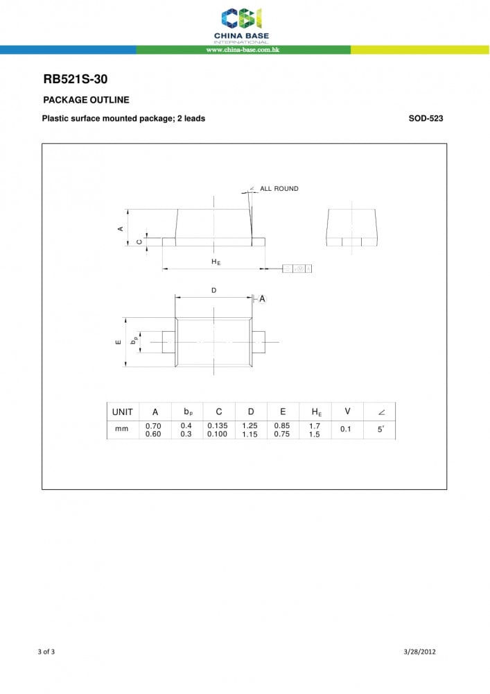 RB521S-30 datasheet page 3