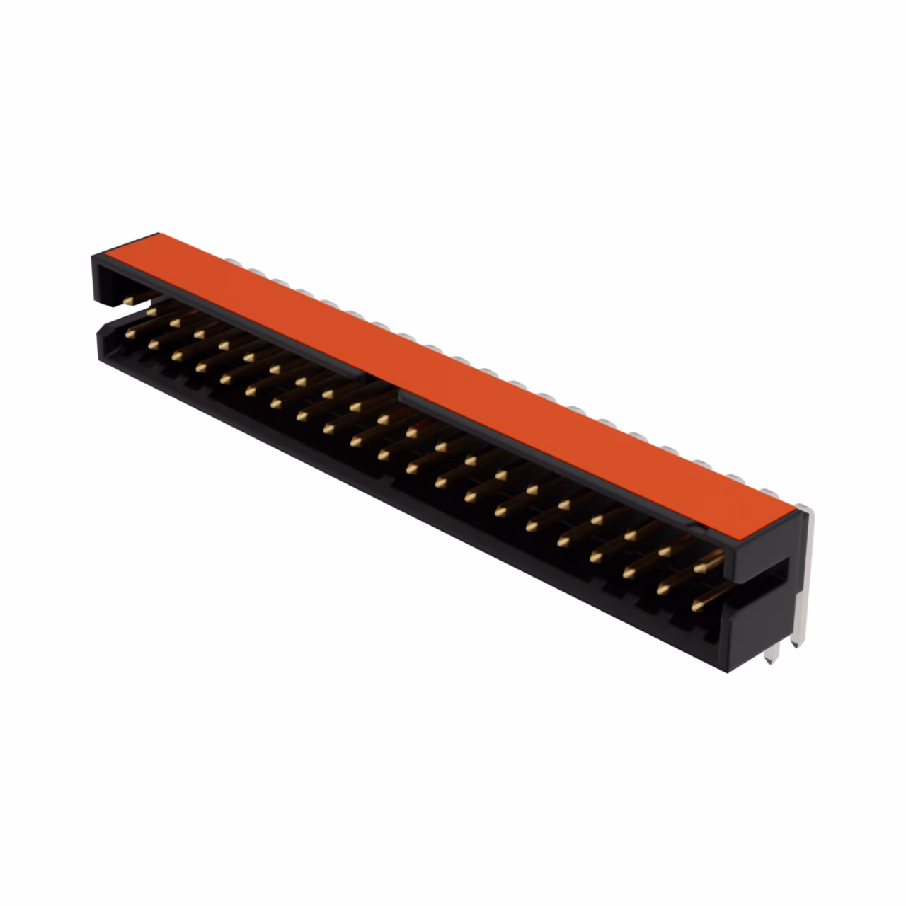 2.00mm Pitch, Milli-Grid PCB Header, Dual Row, Right-Angle, Through Hole, 42 Circuits, 0.76µm Gold (Au) Plating, 3.50mm Tail Length, Dual Side Slots, Dual Friction Locks, Center Polarization, Tape and Reel, with Pick-and-Place Tape for sale