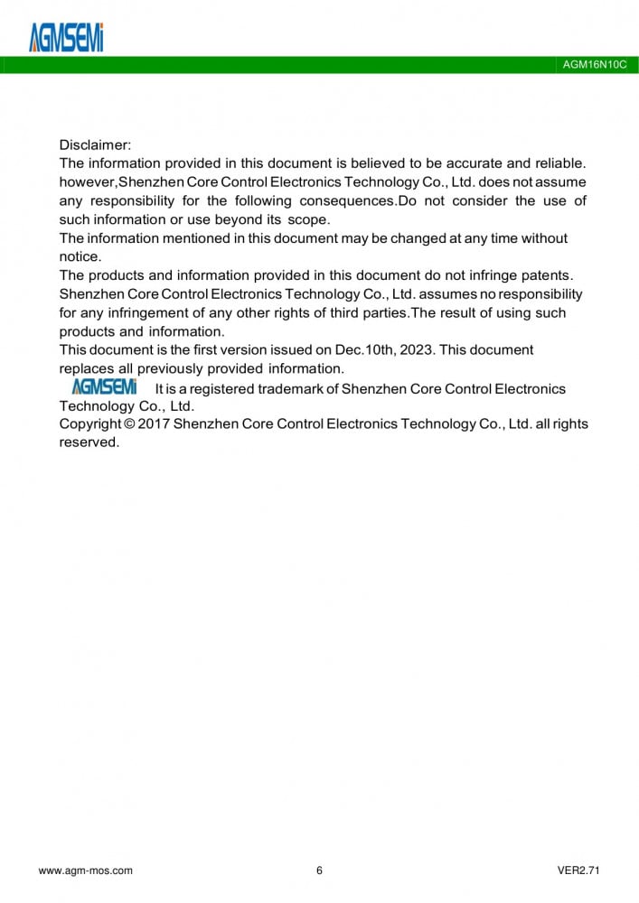 AGM16N10C datasheet page 6