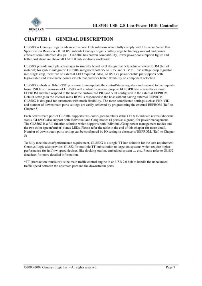 GL850G datasheet page 7