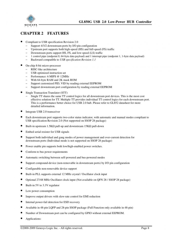 GL850G datasheet page 8