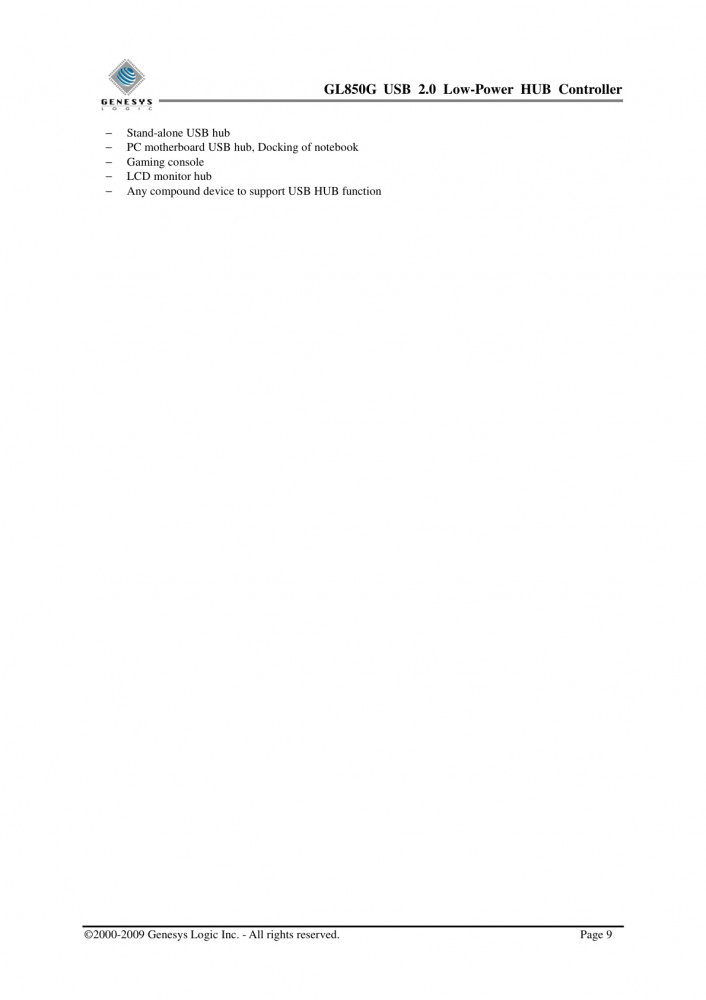 GL850G datasheet page 9